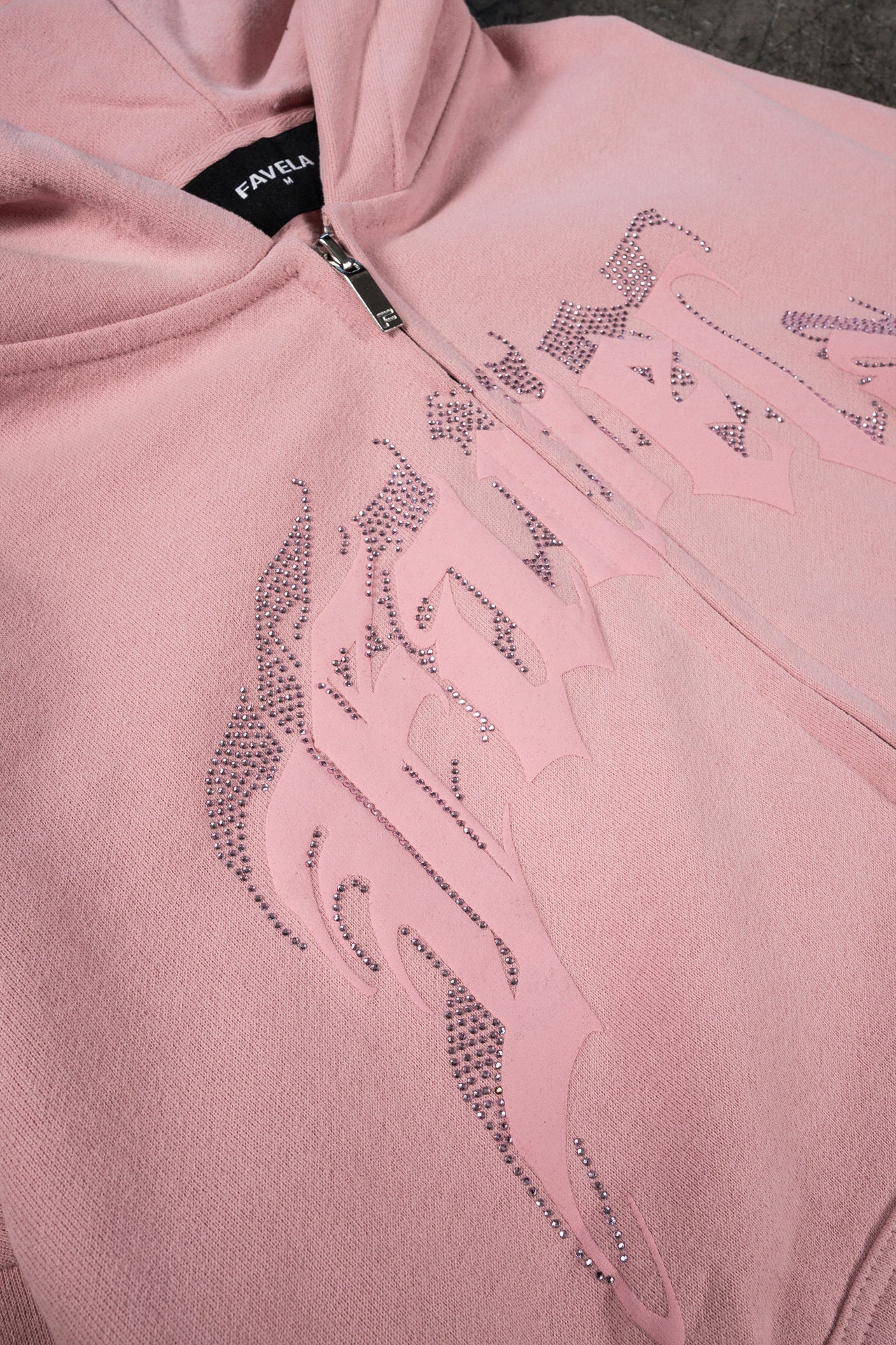 AVES RHINESTONE PINK FRONTZIP – FAVELA Clothing