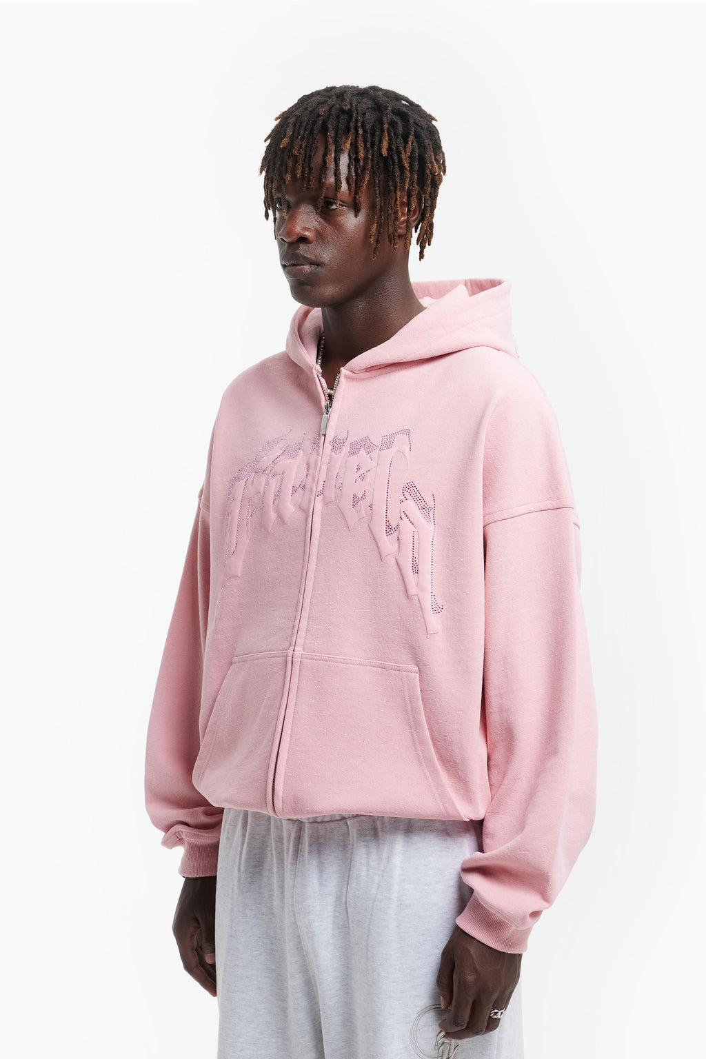 AVES RHINESTONE PINK FRONTZIP – FAVELA Clothing