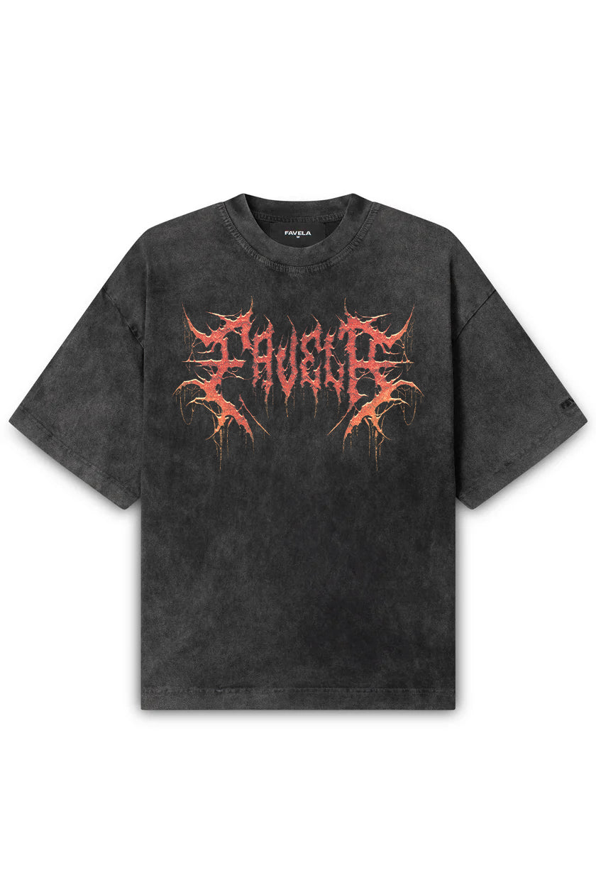 GRUNGE BLACK WASHED T-SHIRT – FAVELA Clothing