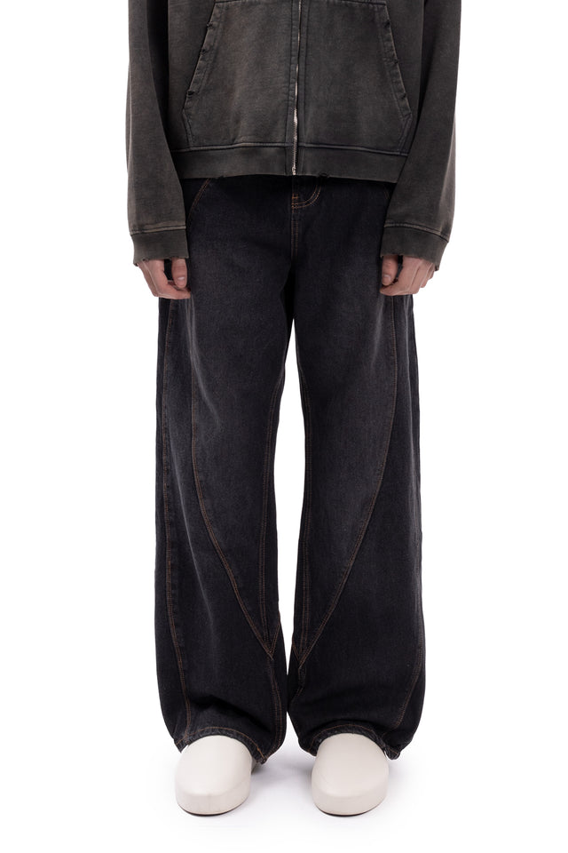 RIGID BALLOON CUTLINE GREY VINTAGE WASHED DENIM V2 – FAVELA Clothing