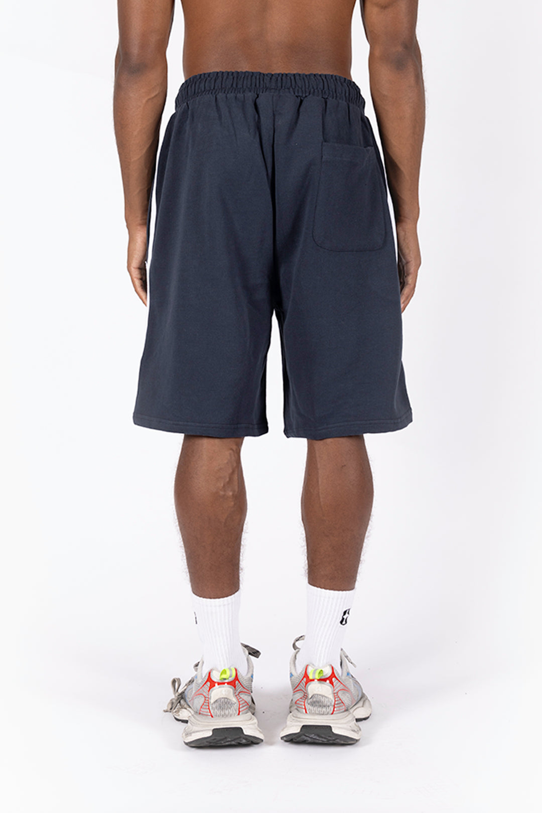 4 STRIPE NAVY CARBON SHORTS – FAVELA Clothing