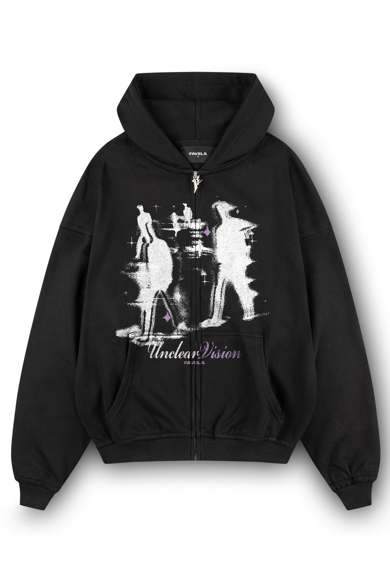 UNCLEAR VISION BLACK FRONTZIP - FAVELA Clothing