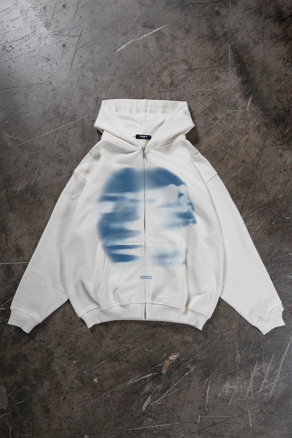 FADED FACE VANILLA FRONTZIP – FAVELA Clothing